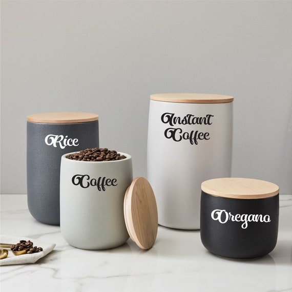 Canister Decals Canister Labels Jar Labels Custom Name | Etsy