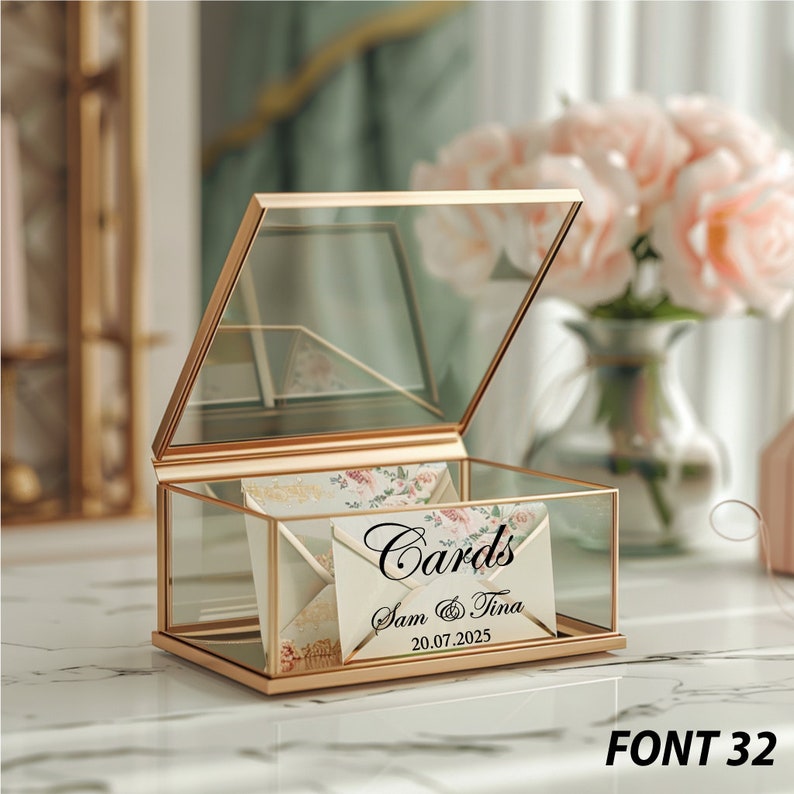 Wedding Card Box Decal, Custom Card Box Vinyl Decal for Wedding, Cards ...