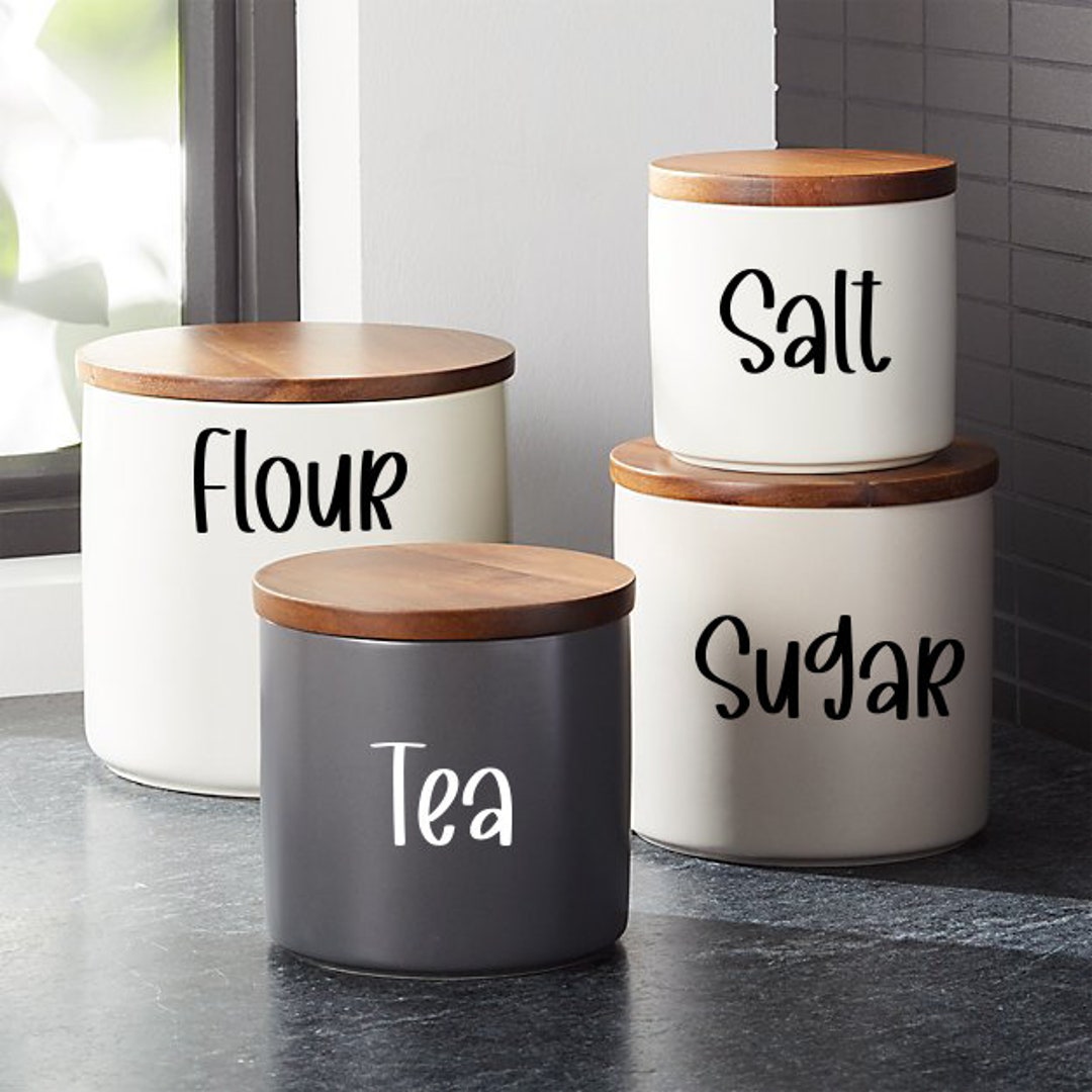 Canister Decals, Canister Labels, Jar Labels, Custom Name Sticker ...