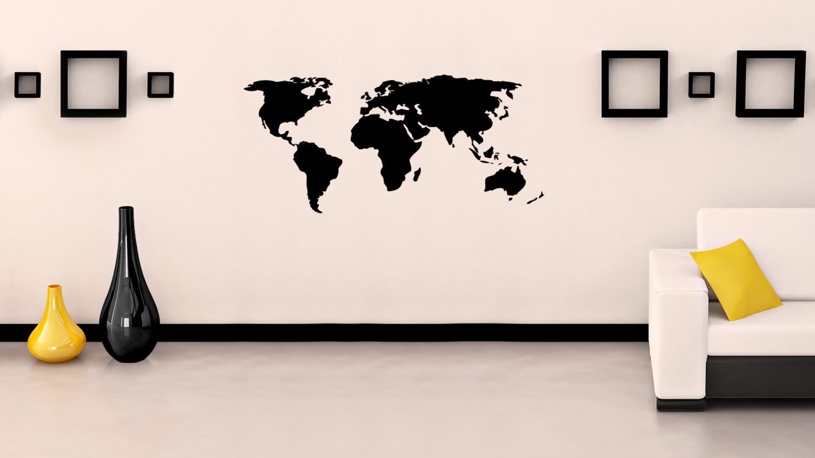 World Map Decal World Map Sticker Glitter World Vinyl for - Etsy