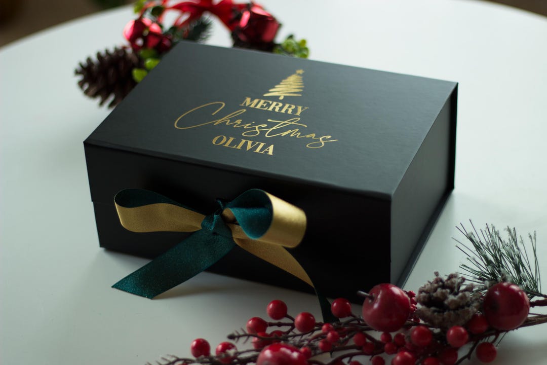 Custom Christmas Gift Box, Personalized Gift Box, Christmas Present Box ...