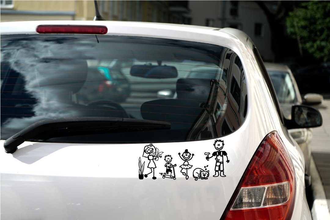 Stick Family Car Decal, Custom My Family Car Decal, Personalized Family ...