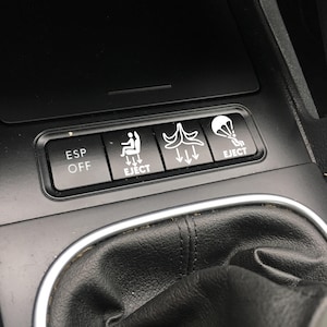 Blank Car Button Decal, Eject Passenger Button Decal, Blank Buttons ...