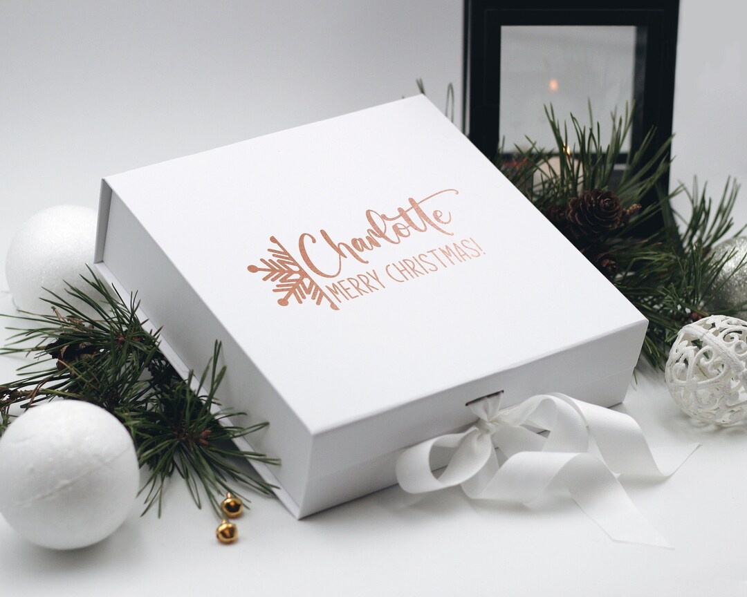 Custom Christmas Gift Box, Personalized Gift Box, Christmas Present Box ...