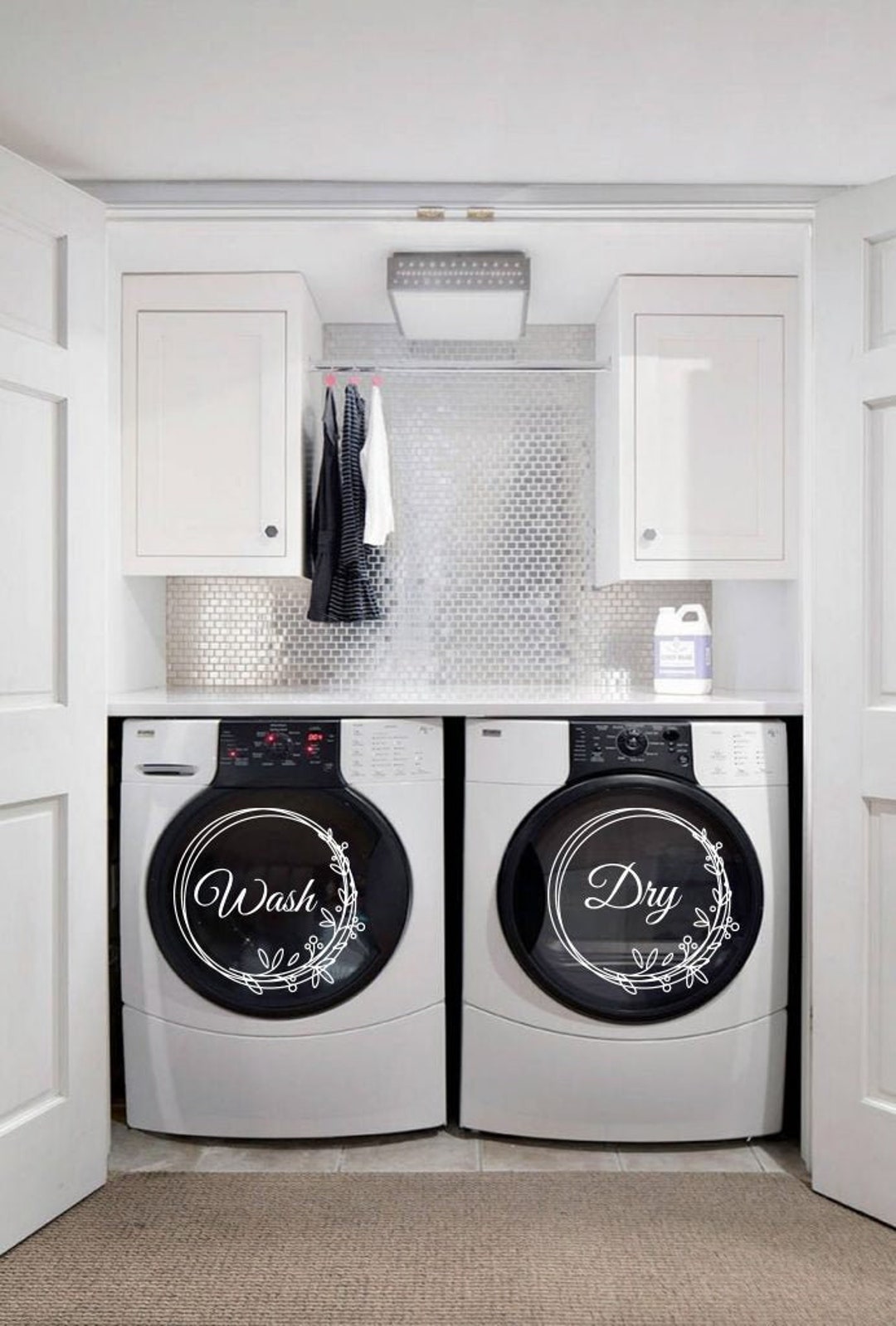 Wash and Dry Decals - Set of 2 Decals, Laundry Room Decals, Laundry ...