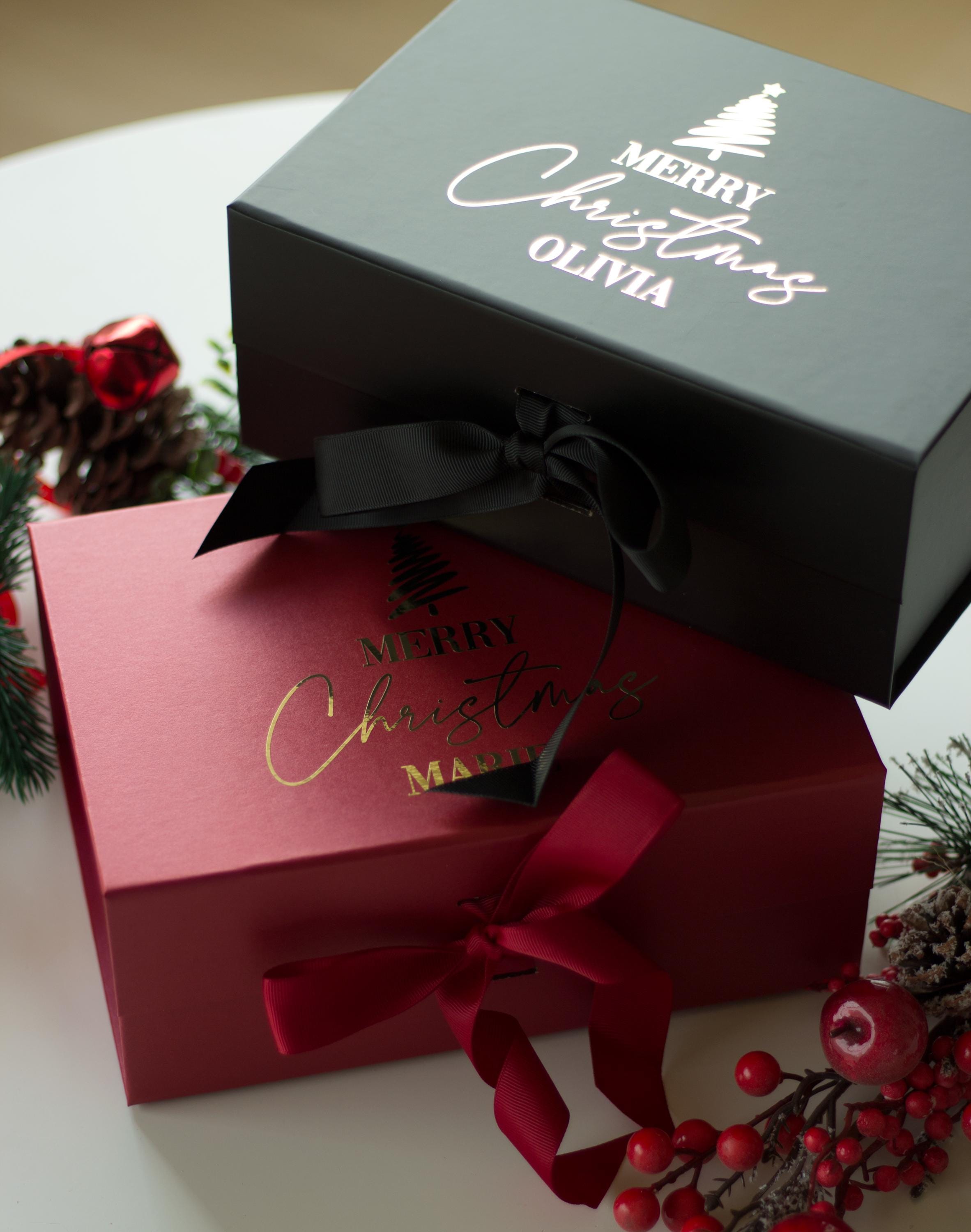 Custom Christmas Gift Box, Personalized Gift Box, Christmas Present Box ...