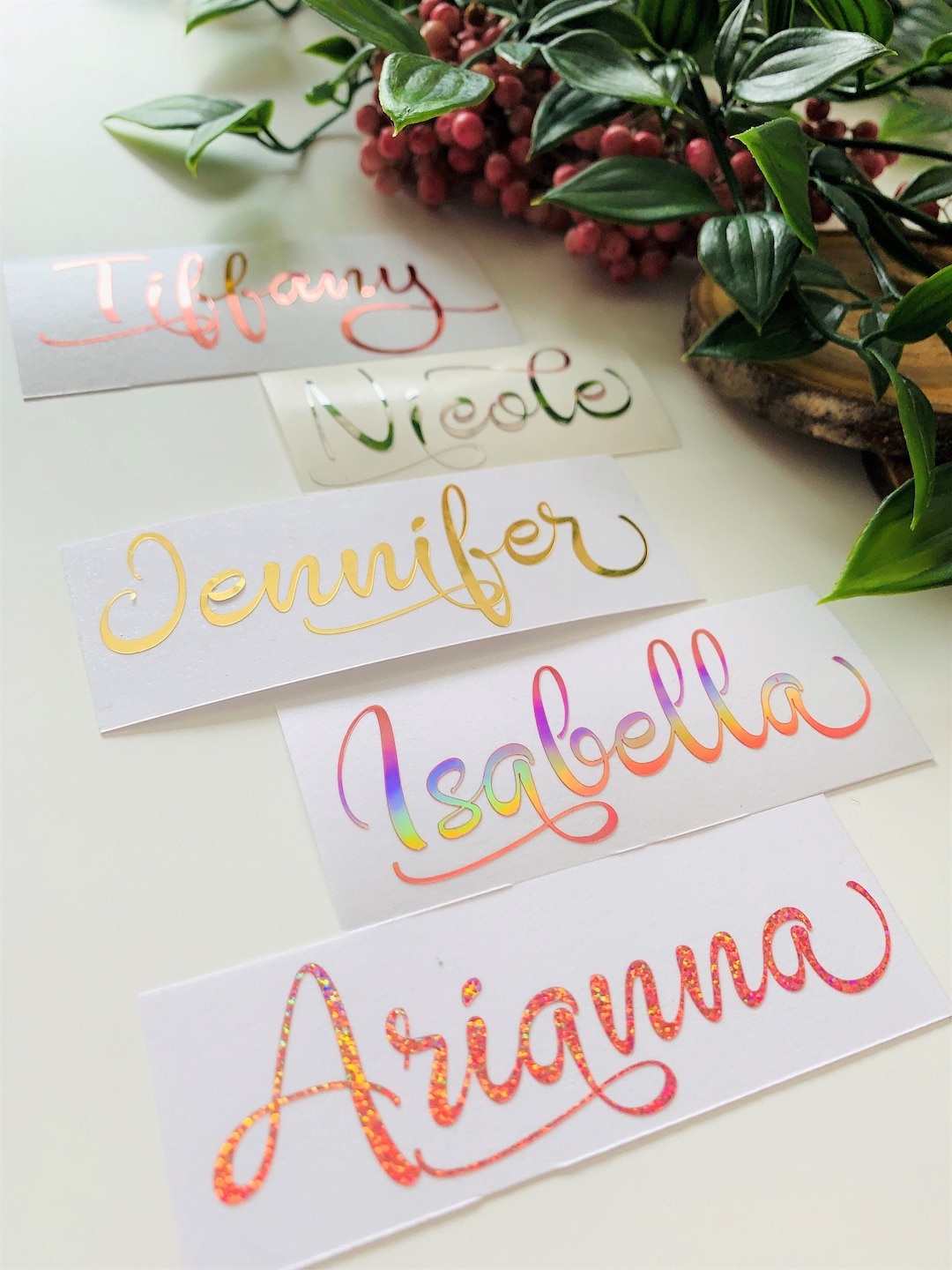 Custom Name Stickers, Place Cards Decal, Personalized Name Decal ...