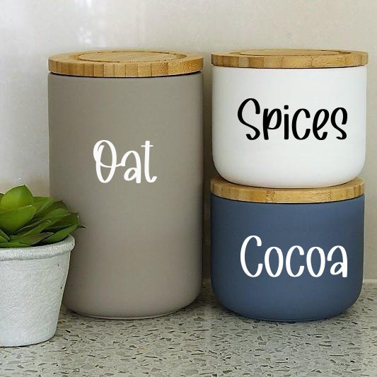 Canister Decals Canister Labels Jar Labels Custom Name | Etsy