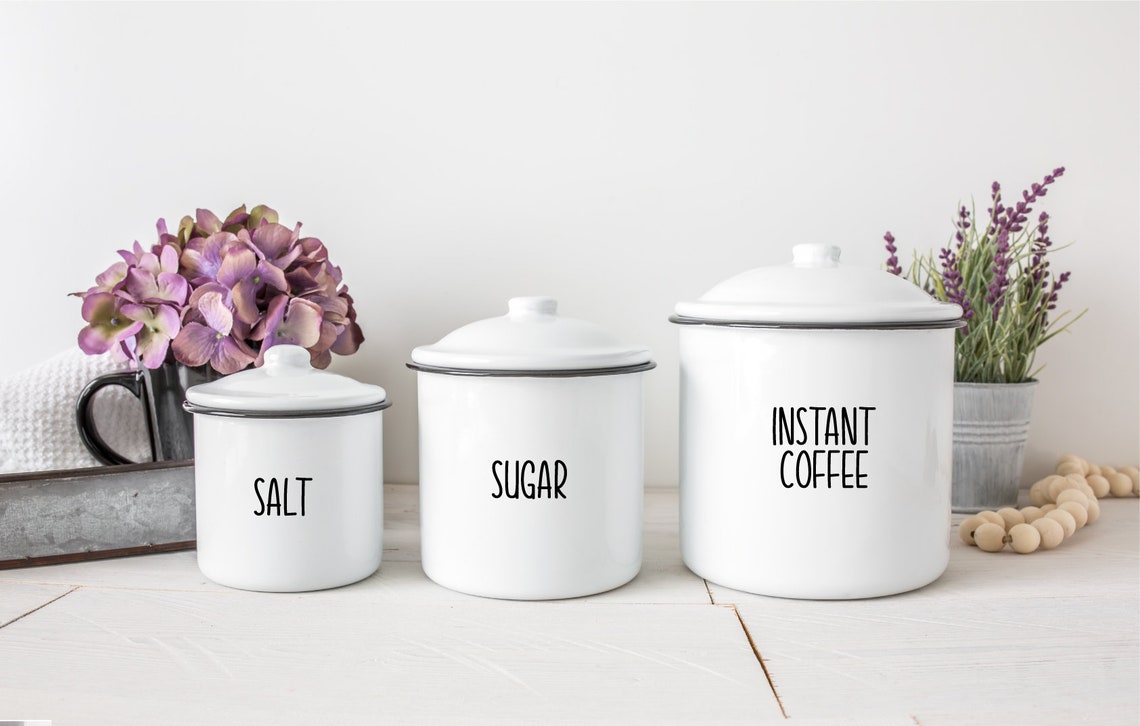 Canister Decals Canister Labels Jar Labels Custom Name - Etsy