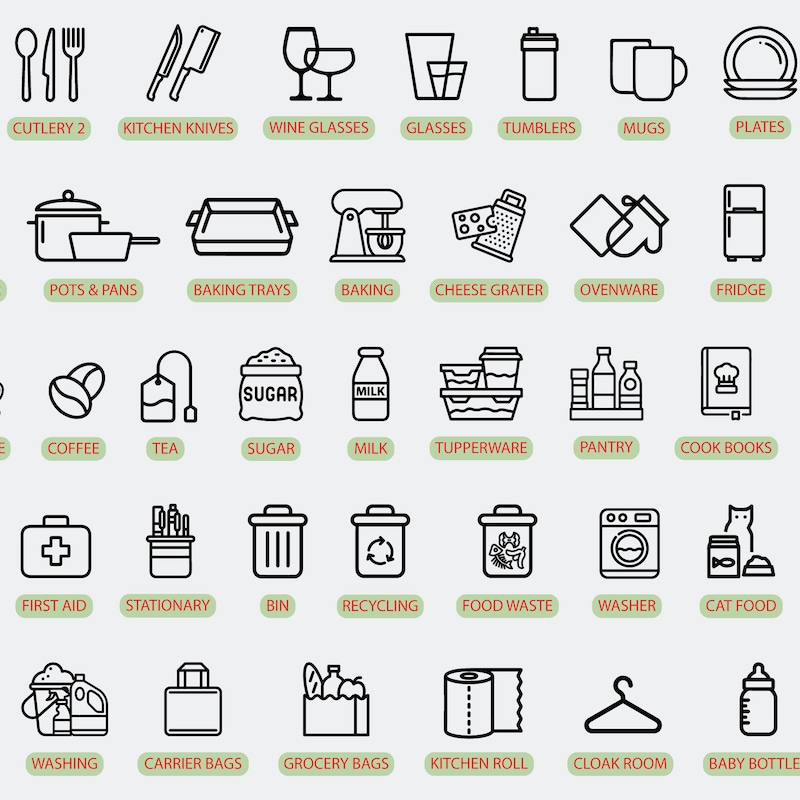 Kitchen Labels Stickers - Etsy