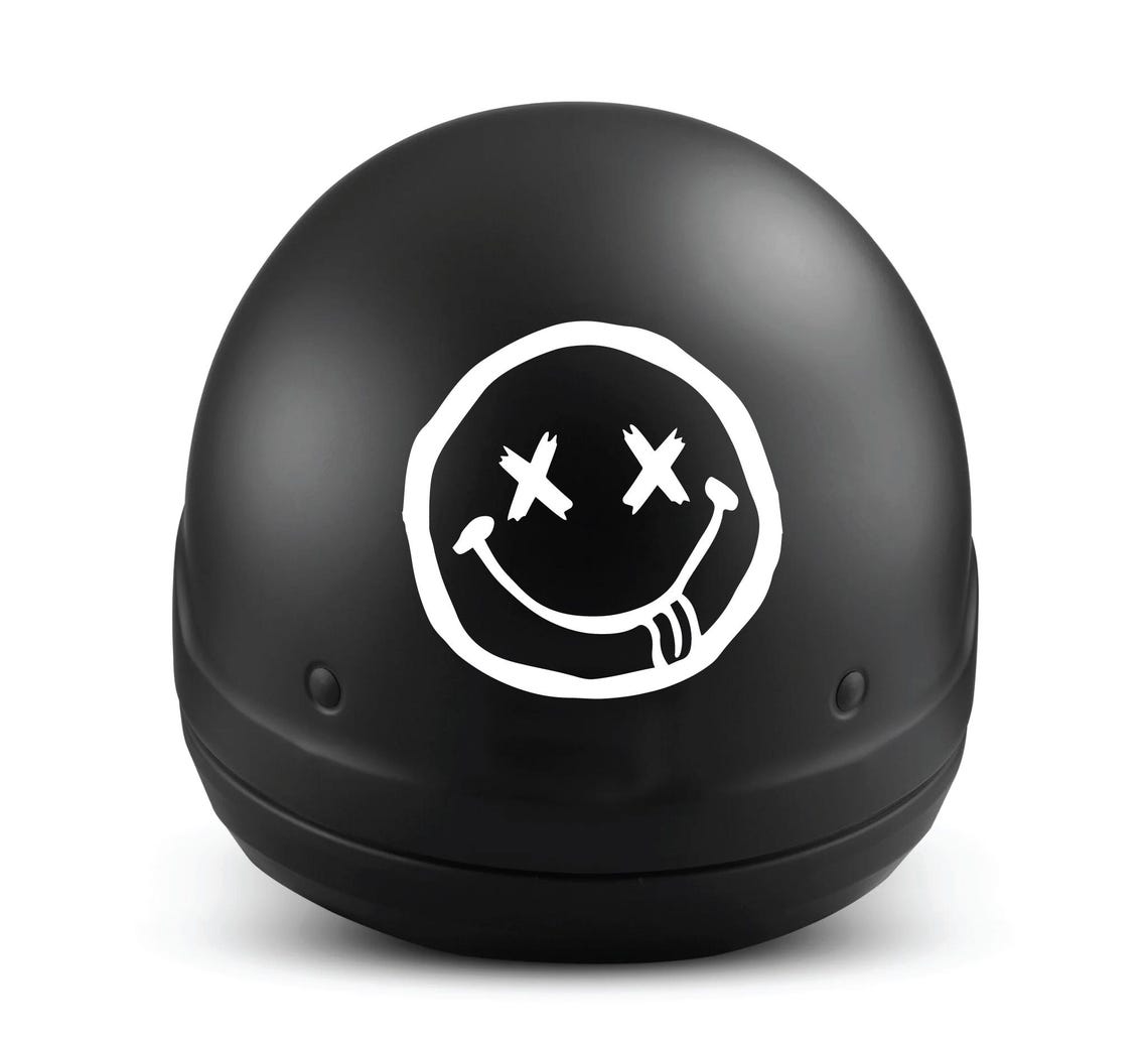 Motorcycle Helmet Smile Decal, Motorbike Smile Sticker, Car Sticker ...