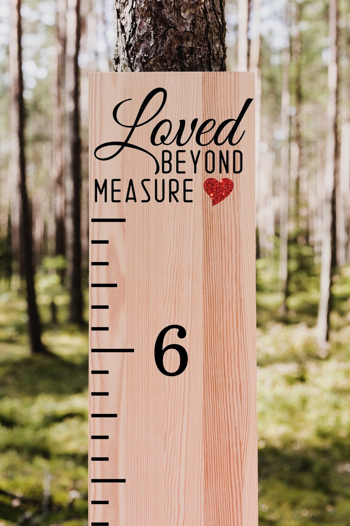 Growth Chart Ruler Add-on Loved Beyond Measure With Heart Vinyl Decal ...