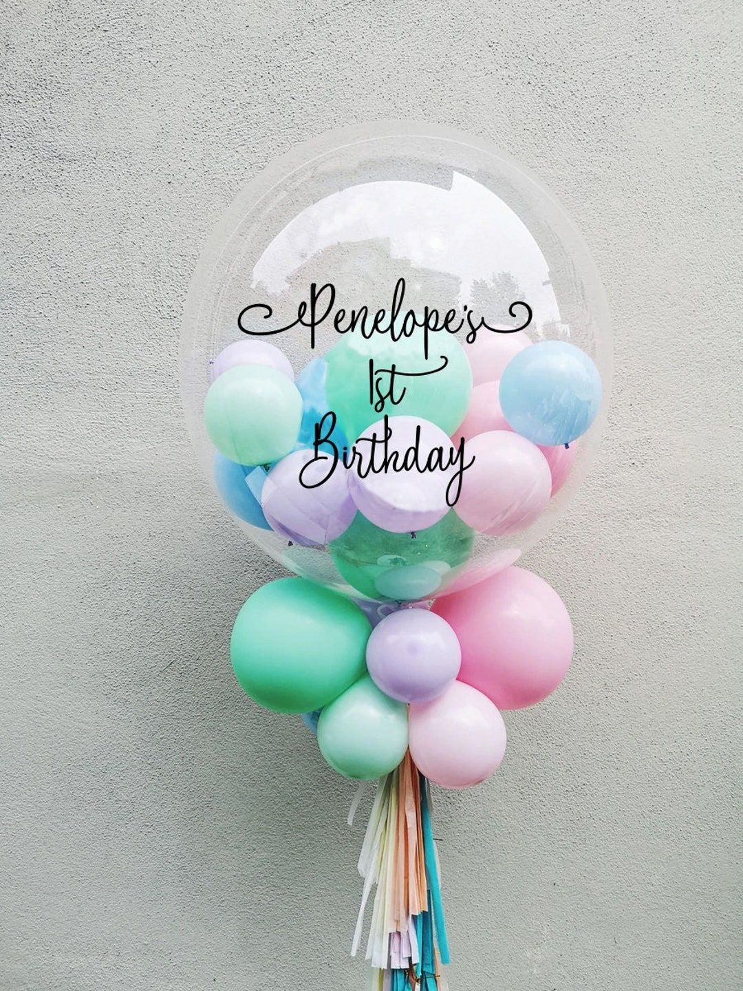 Personalised Balloon Decal, Balloon Label, Custom Vinyl Decal, Birthday ...