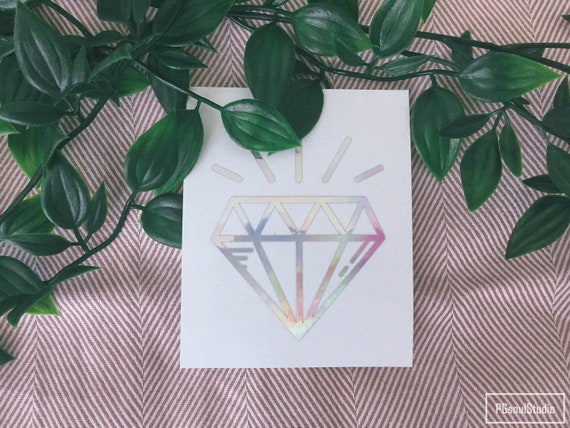 Diamond decal Foil Diamond sticker Glitter Rose Gold Diamond | Etsy
