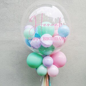 Personalised Balloon Decal, Balloon Label, Custom Vinyl Decal, Birthday ...