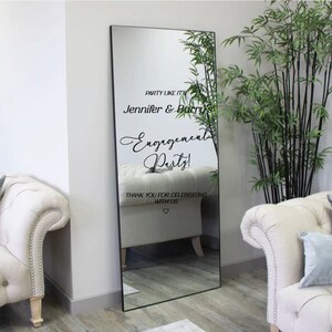 Engagement Party Mirror Decal, Custom Party Sticker, Personalised ...