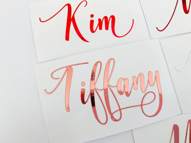 Custom Name Stickers Foil Rose Gold Wedding Party Sticker | Etsy