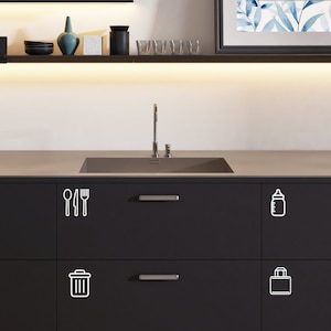 Kitchen Utensil Icon Decals, Kitchen Icons Stickers, Kitchen Organizing ...