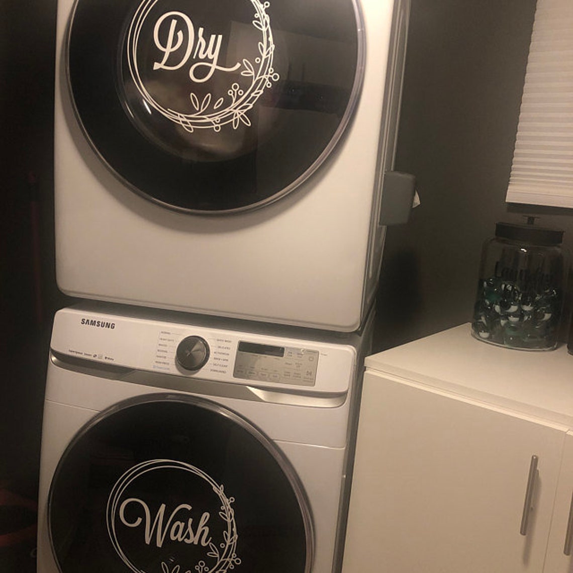Wash and Dry Decals Set of 2 Decals Laundry Room Decals | Etsy