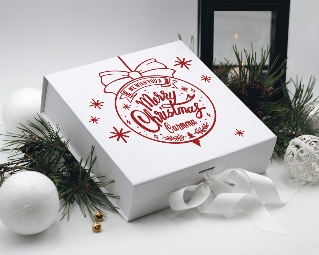 Custom Christmas Gift Box, Personalized Gift Box, Christmas Present Box ...