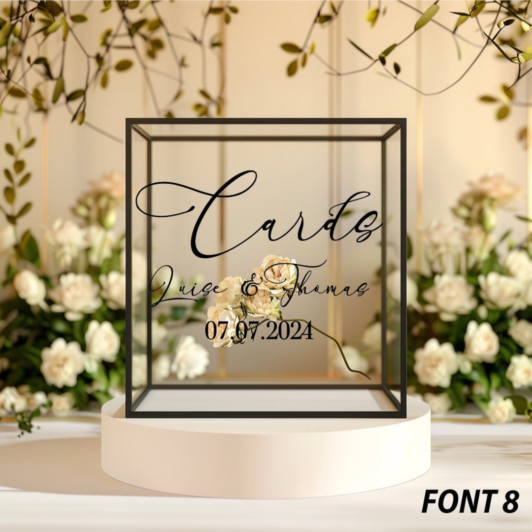 Wedding Card Box Decal, Custom Card Box Vinyl Decal for Wedding, Cards ...