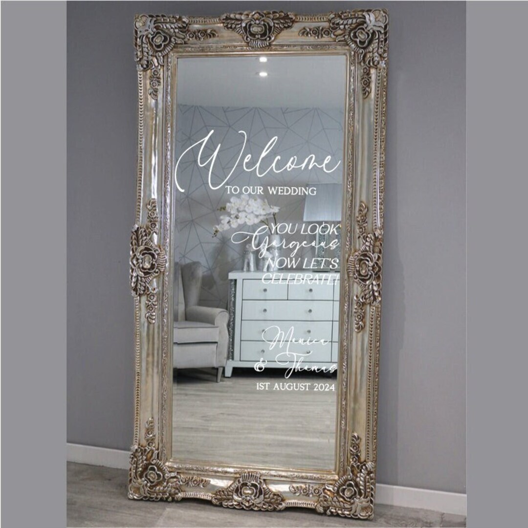 Welcome to Our Wedding Mirror Vinyl Decal, Custom Welcome Wedding ...