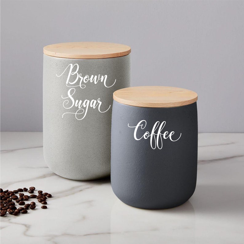 Canister Decals, Canister Labels, Jar Labels, Custom Name Sticker ...