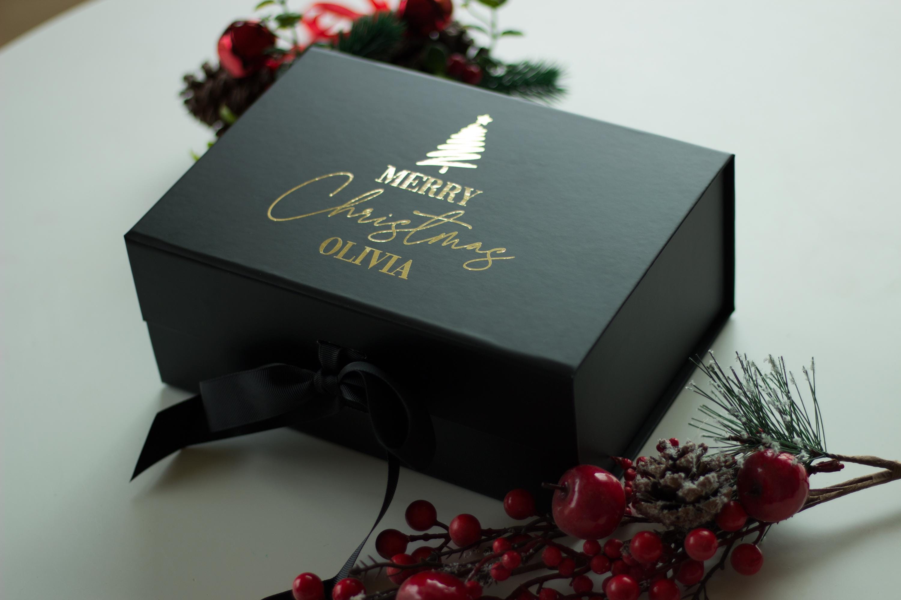 Custom Christmas Gift Box, Personalized Gift Box, Christmas Present Box ...