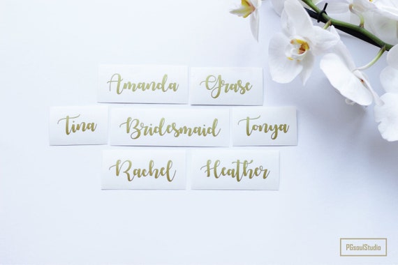 Custom Name Stickers Glitter Rose Gold Wedding Party Sticker | Etsy