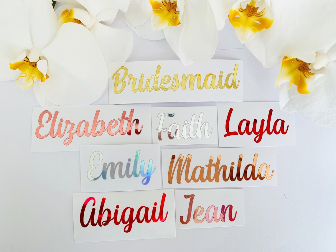 Custom Name Stickers Foil Rose Gold Wedding Party Sticker | Etsy