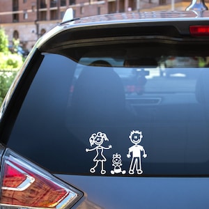Stick Family Car Decal, Custom My Family Car Decal, Personalized Family ...