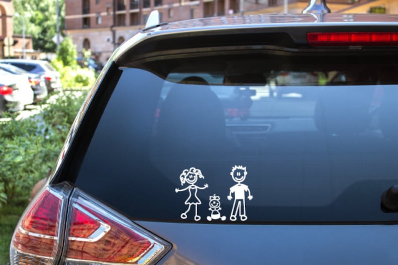 Stick Family Car Decal, Custom My Family Car Decal, Personalized Family ...