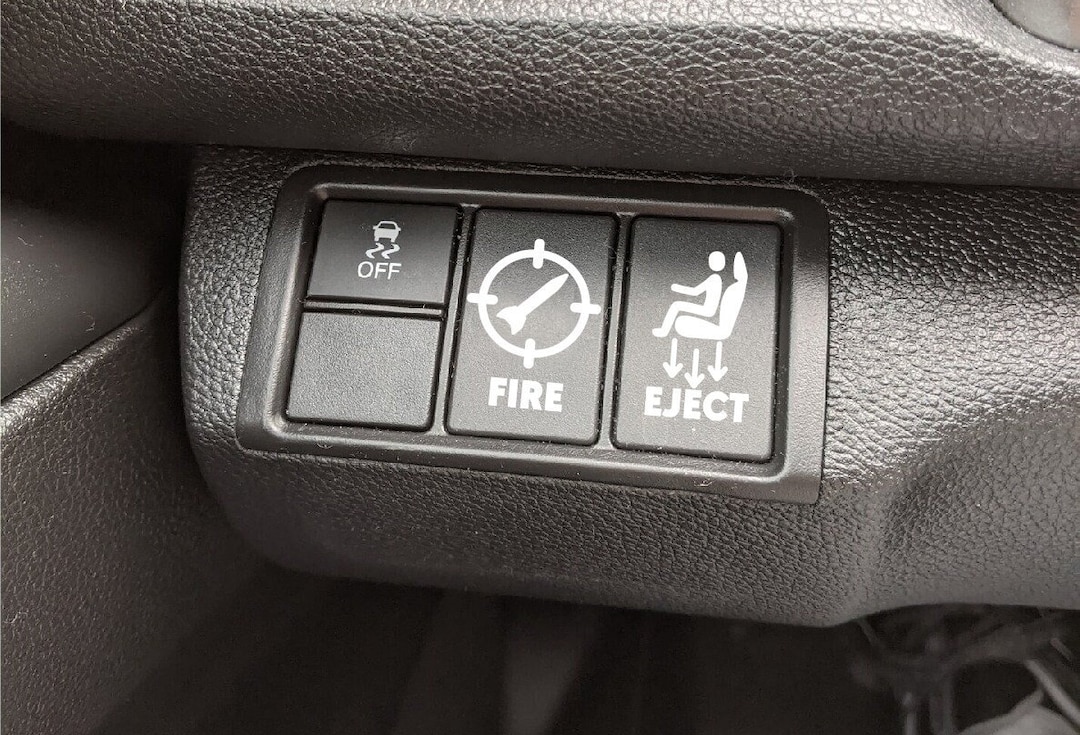 Blank Car Button Decal, Eject Passenger Button Decal, Blank Buttons ...