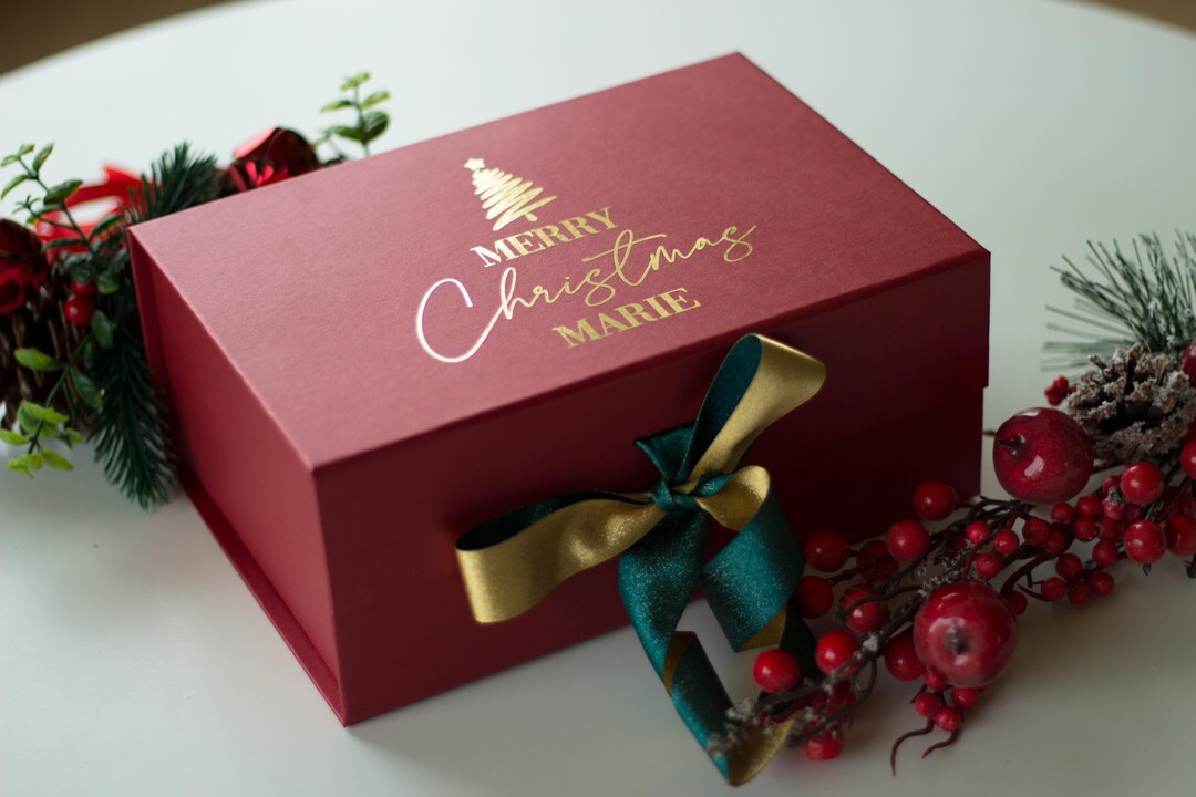 Custom Christmas Gift Box, Personalized Gift Box, Christmas Present Box ...