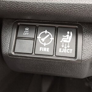Blank Car Button Decal, Eject Passenger Button Decal, Blank Buttons ...