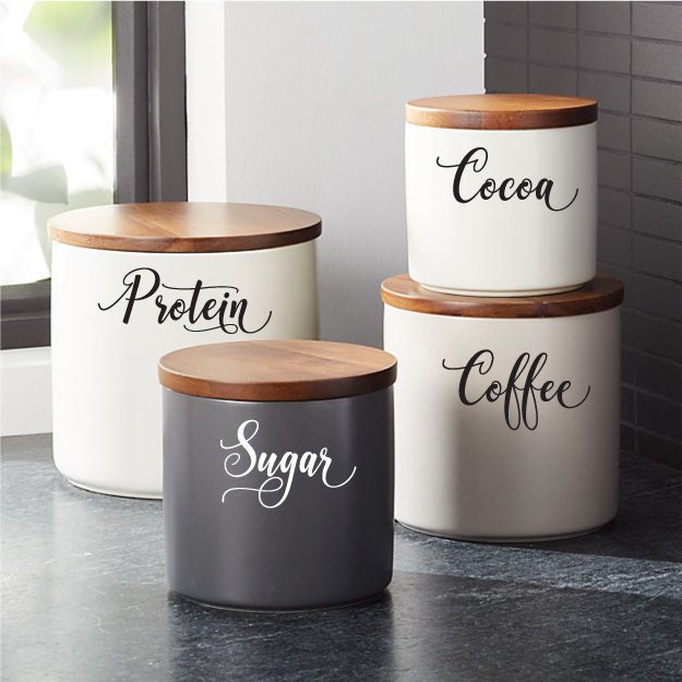 Canister Decals, Canister Labels, Jar Labels, Custom Name Sticker ...