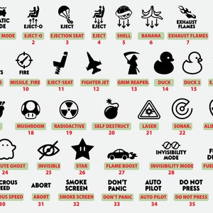 Blank Car Button Decal, Eject Passenger Button Decal, Blank Buttons ...