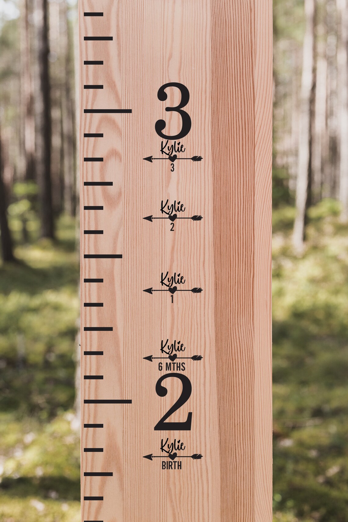 Growth Chart Add-on, Vinyl Decal Height Marker, Arrow With Name and ...