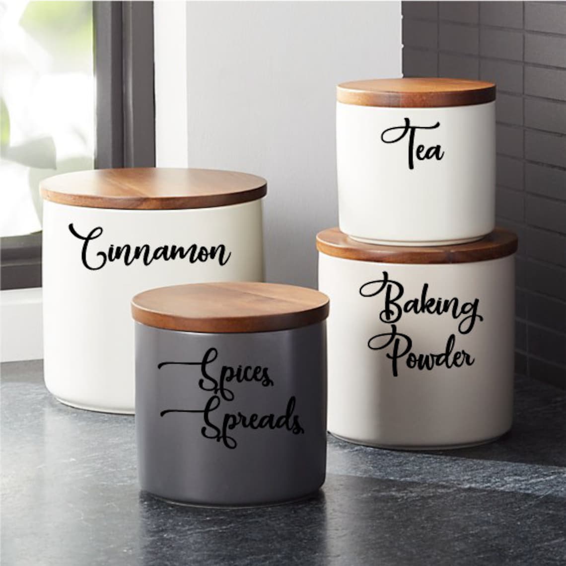 Canister Decals, Canister Labels, Jar Labels, Custom Name Sticker ...