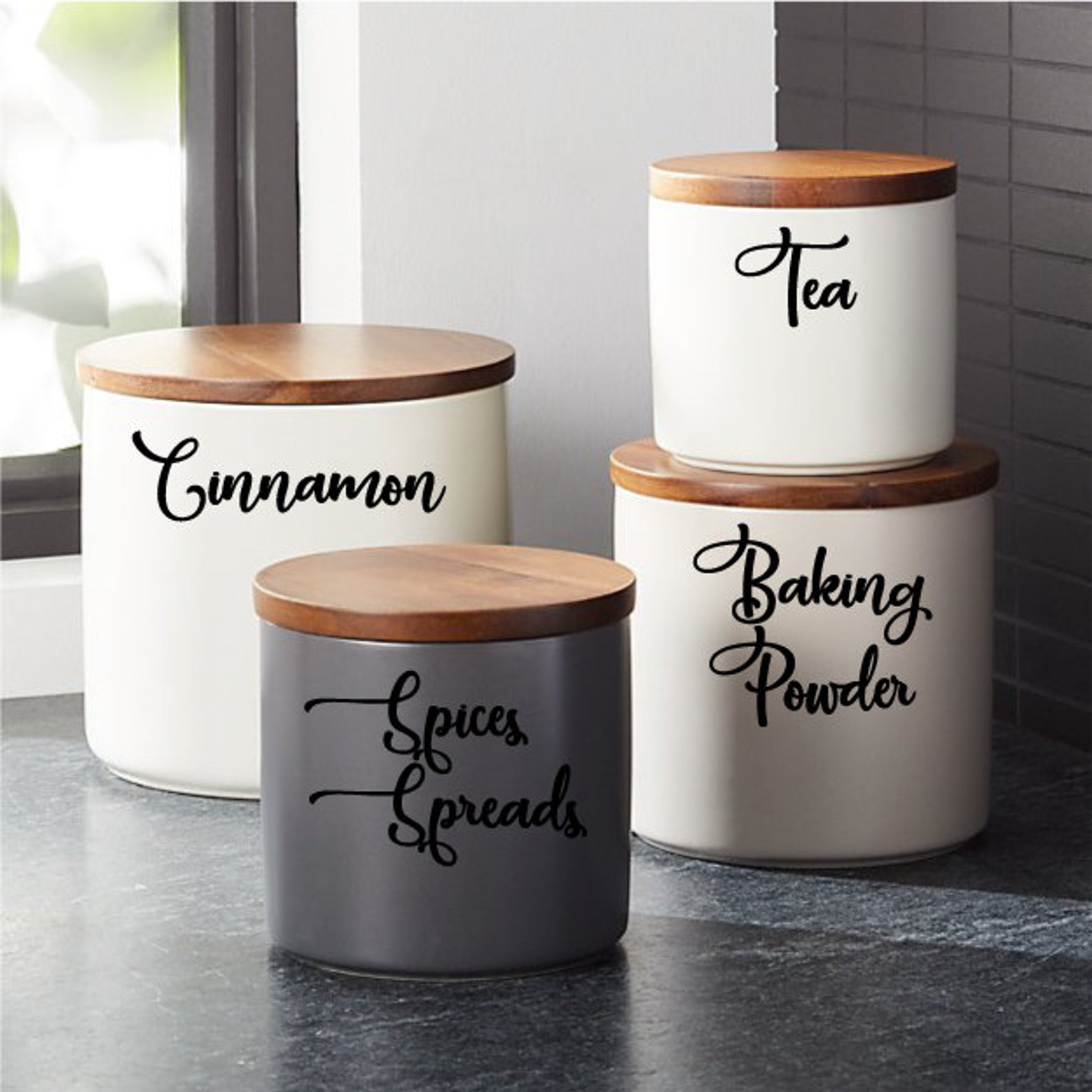 Canister Decals, Canister Labels, Jar Labels, Custom Name Sticker ...