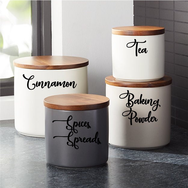 Canister Decals, Canister Labels, Jar Labels, Custom Name Sticker ...
