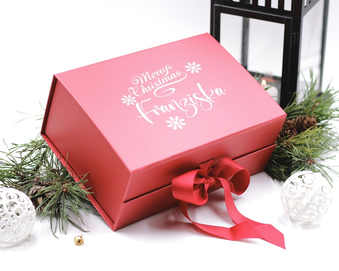 Custom Christmas Gift Box, Personalized Gift Box, Christmas Present Box ...