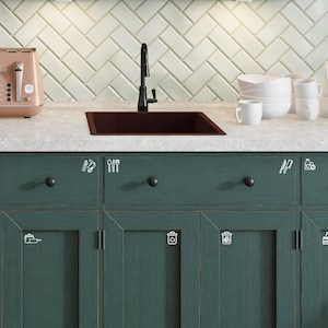 Small Elegant Kitchen Utensil Icon Decals, Kitchen Icons Stickers ...