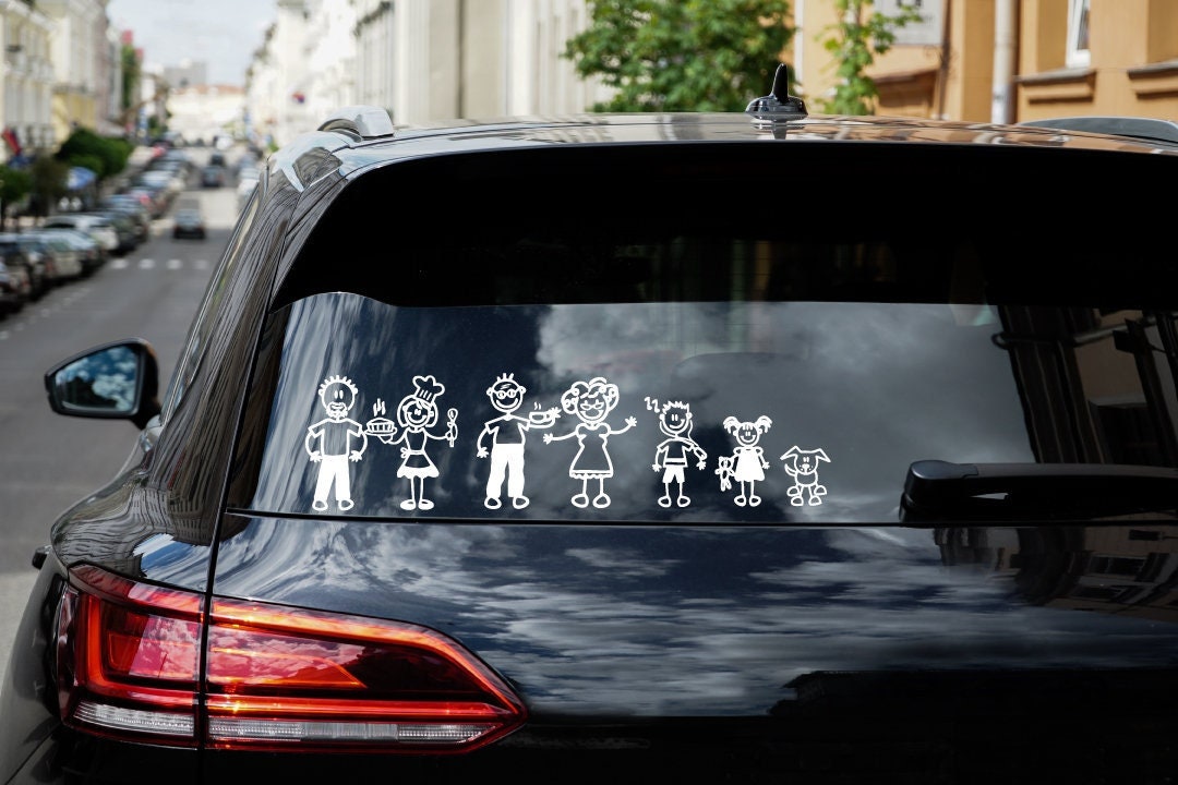 Stick Family Car Decal, Custom My Family Car Decal, Personalized Family ...