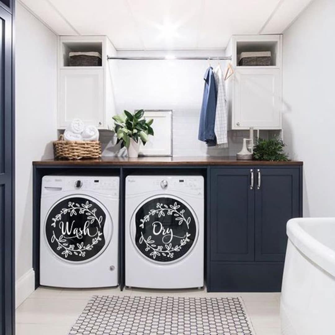 Wash and Dry Decals - Set of 2 Decals, Laundry Room Decals, Laundry ...