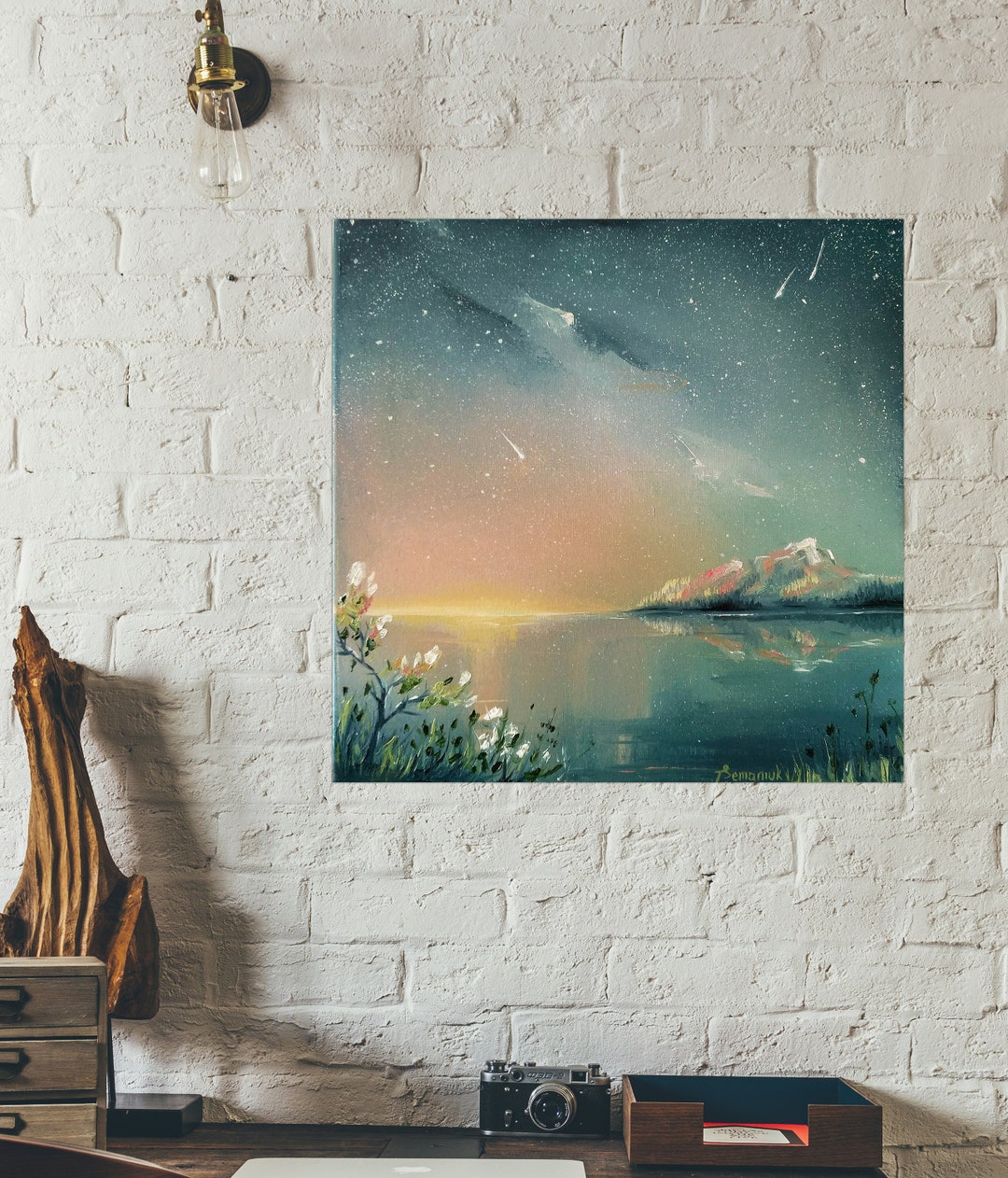 Modern Nightscape Painting Romantic Milkyway Painting Galaxy Art ...