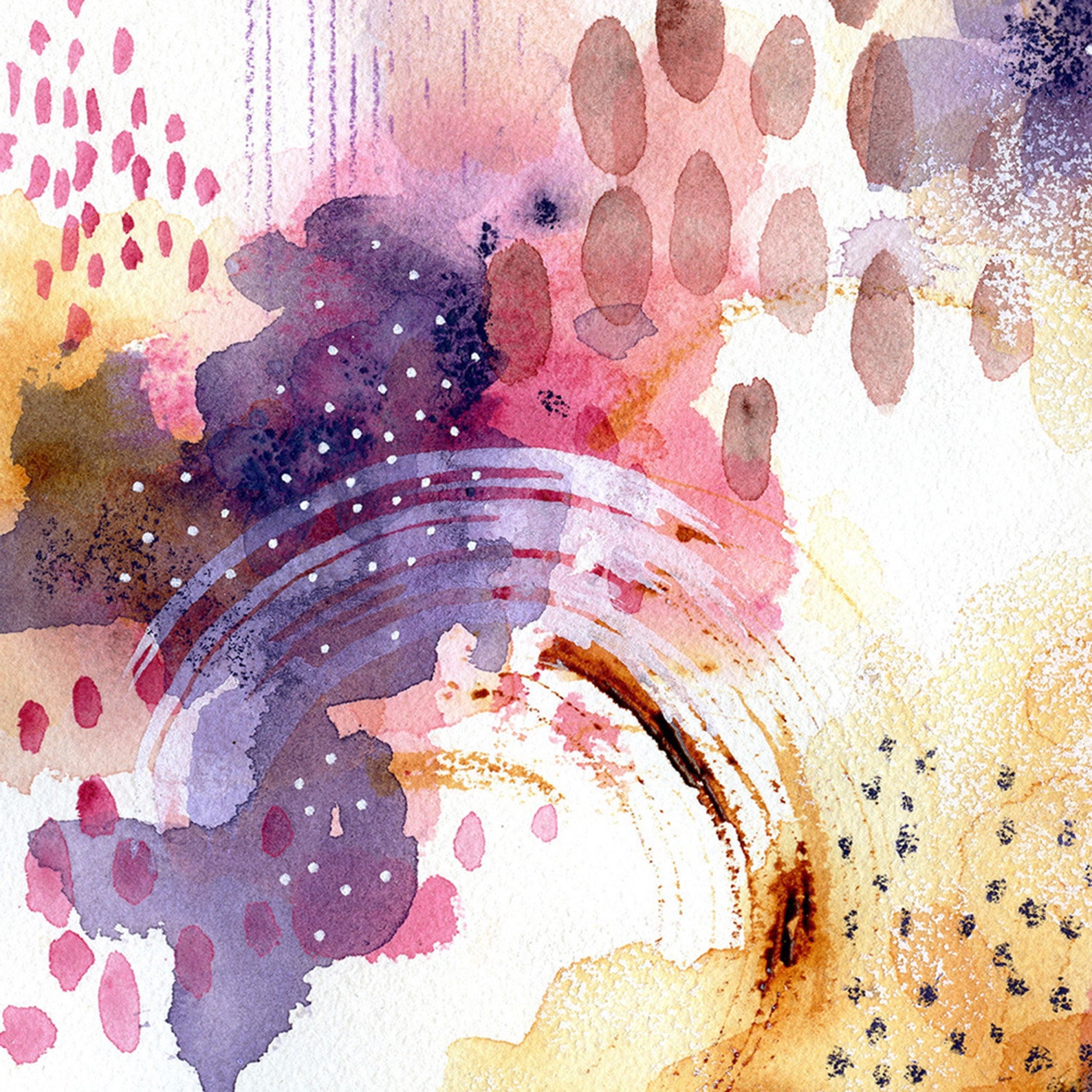 Purple Rain Original Abstract Watercolor and Ink Painting - Etsy