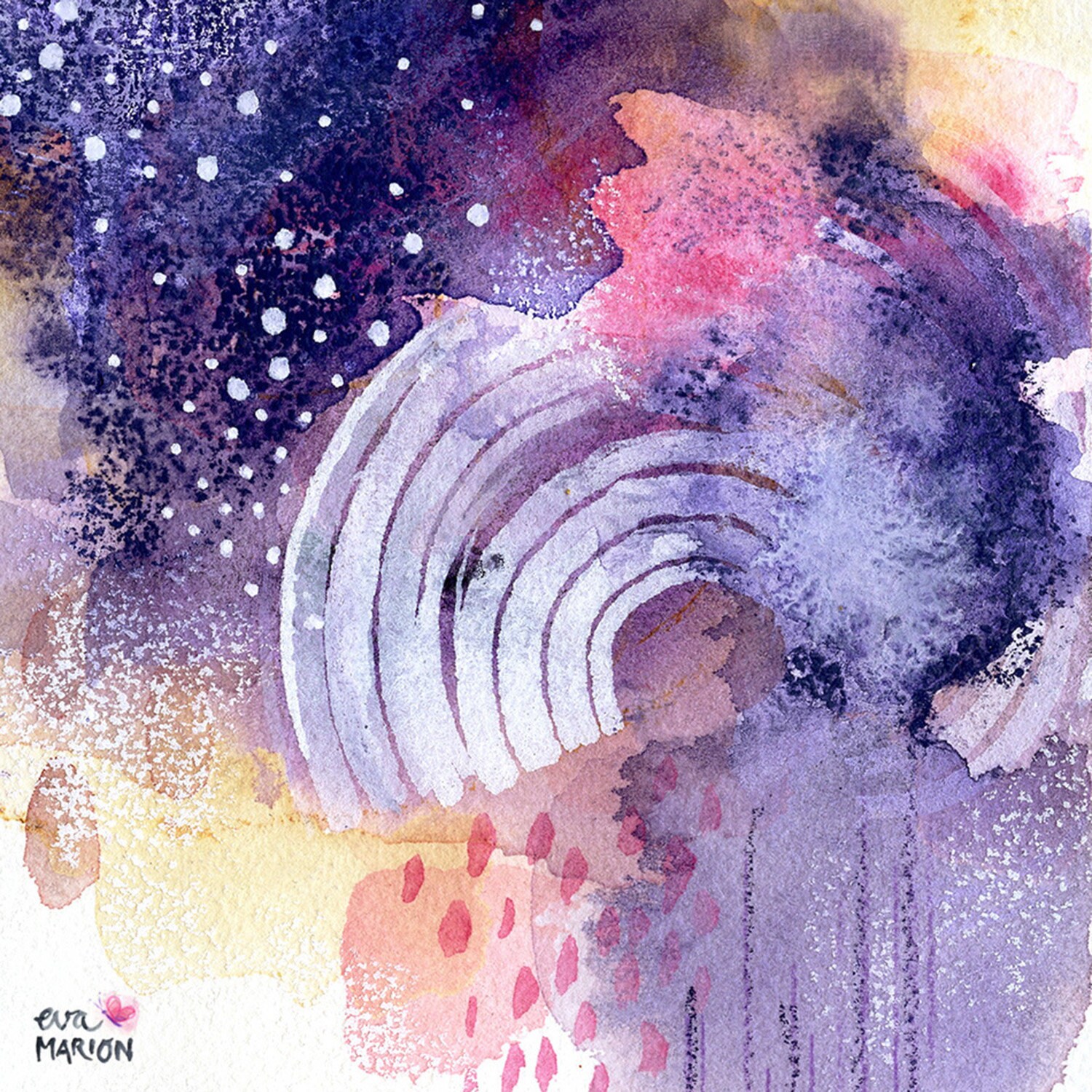 Purple Rain Original Abstract Watercolor and Ink Painting - Etsy
