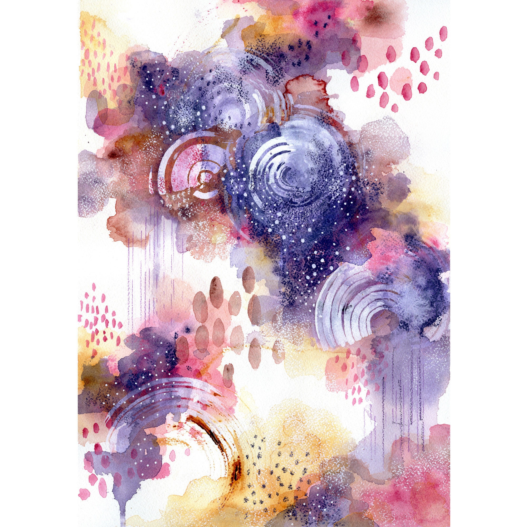 Purple Rain Original Abstract Watercolor and Ink Painting - Etsy