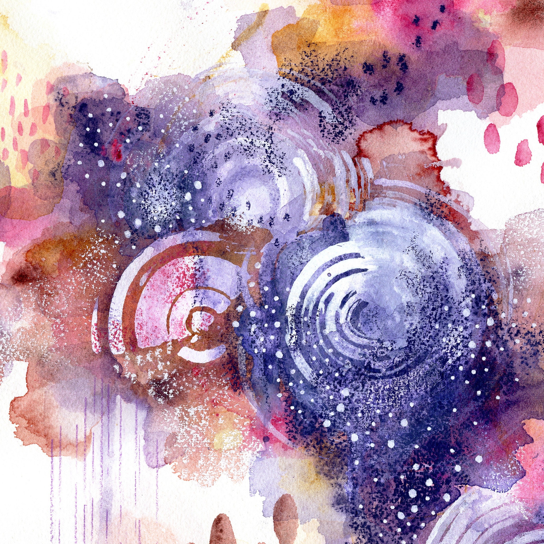 Purple Rain Original Abstract Watercolor and Ink Painting - Etsy